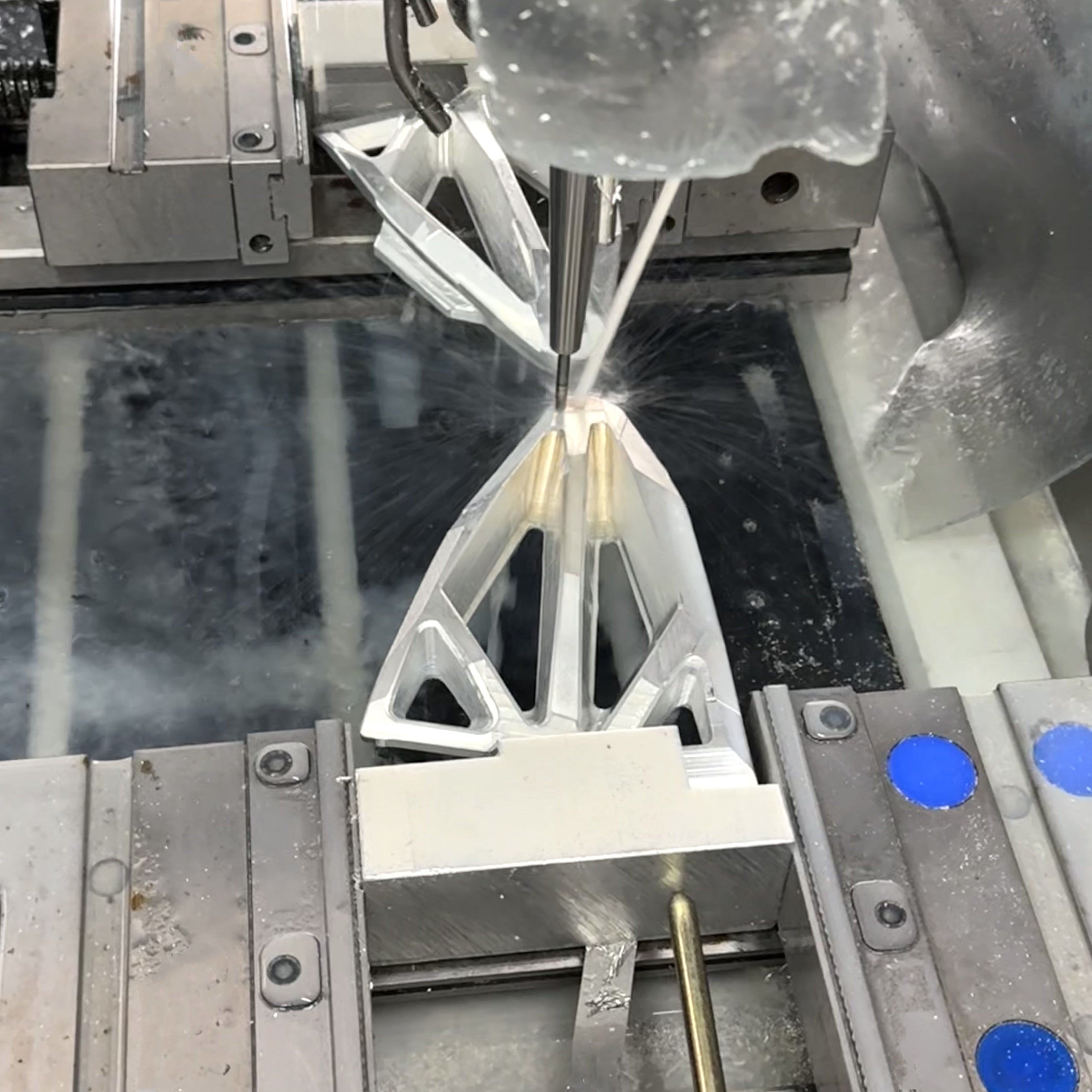 The CNC production process showcase for the Triangular Reinforcer.